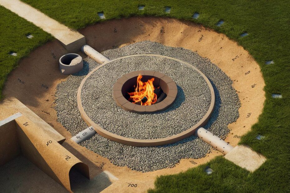 DIY Sunken Fire Pit Drainage | Diagram